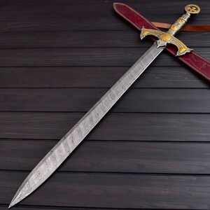 TEMPLAR KNIGHT SWORD, Medieval Sword, Master Sword, Leather Sheath ...