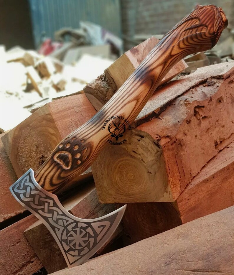 Custom Axe Gift With Valkyrie Symbol Carving Viking Axe - Etsy