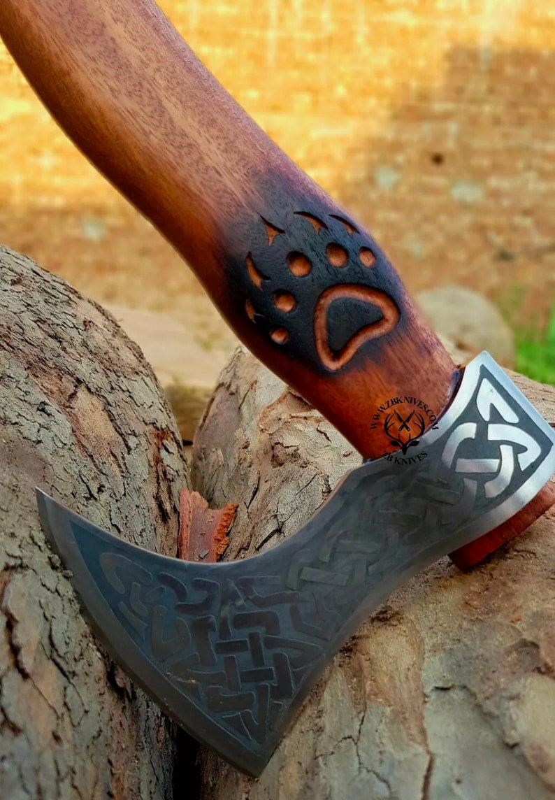 Custom Axe Gift With Valkyrie Symbol Carving Viking Axe - Etsy