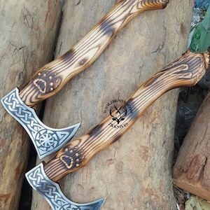 Custom Axe Gift With Valkyrie Symbol Carving, Viking Axe, Bearded Axe ...