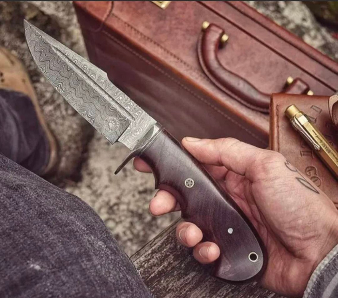 Damascus Hunting Knife Damascus Fixed Blade Knife Damascus - Etsy