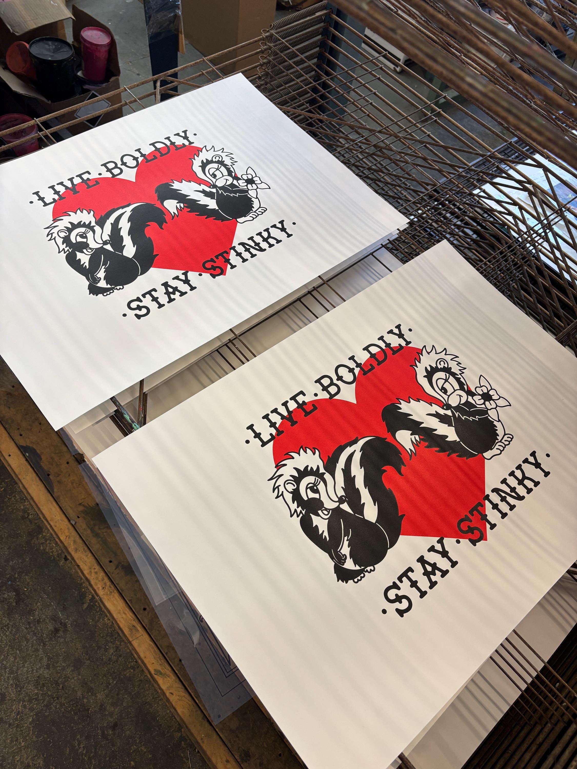 A3 Skunk Screenprint | Traditional Tattoo Flash Style | Sailor Jerry ...