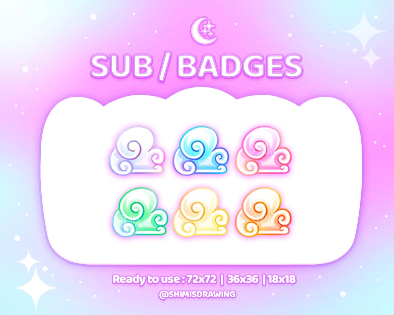 P2U Cloud Sub / Twitch Badges - Etsy España