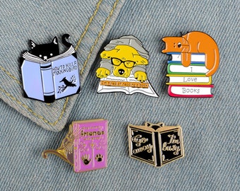 Book Enamel Pin - Etsy