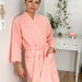 Bathrobe for Woman in Peach Color,handmade Summer Bathrobe for Friend ...