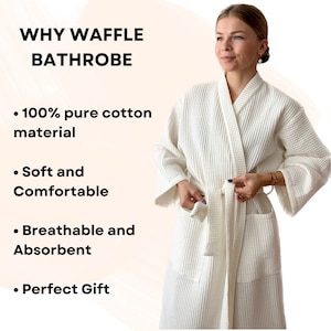 Cotton Bathrobe for Woman/handmade Waffle Robe /robe After Shower/spa ...