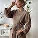 Cotton Spa Robe With Pockets, Sage Green Color Spa Handmade Robe for ...