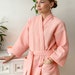 Bathrobe for Woman in Peach Color,handmade Summer Bathrobe for Friend ...