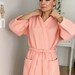 Bathrobe for Woman in Peach Color,handmade Summer Bathrobe for Friend ...