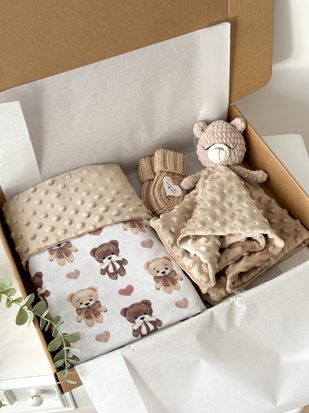 Baby Gift Set, Cute Gift Box for Newborn, Teddy Comforter, Teddy ...