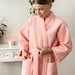 Bathrobe for Woman in Peach Color,handmade Summer Bathrobe for Friend ...