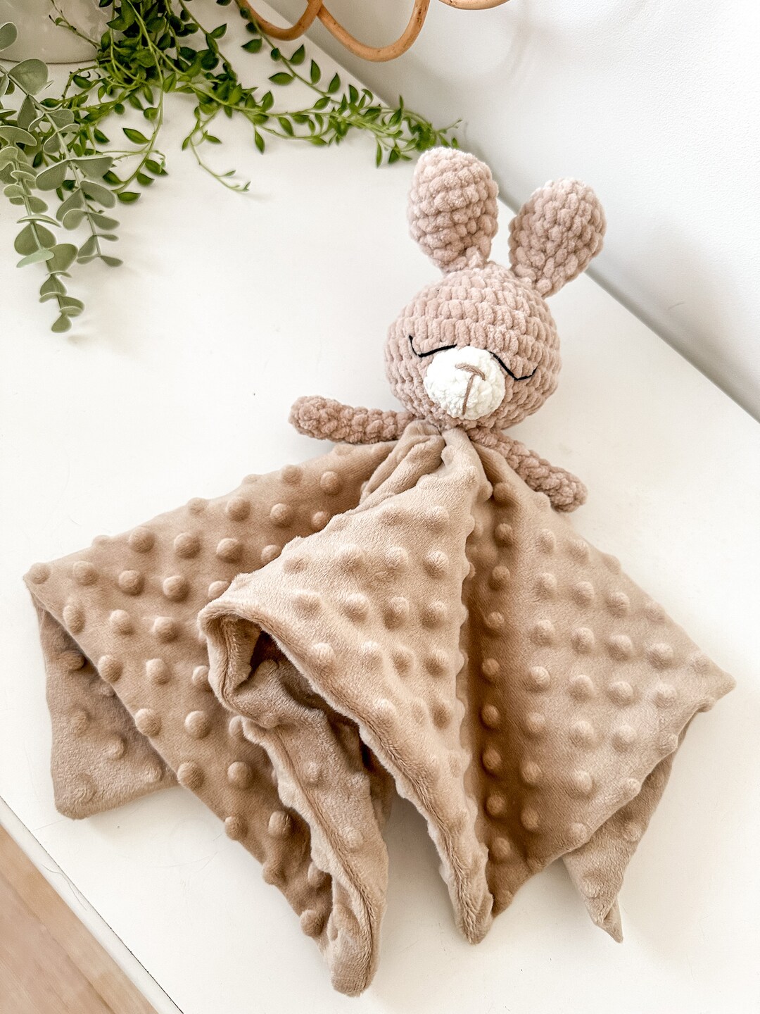 Sleeping Bunny Toy, Soft Minky Lovey, Bunny Comforter, Soft Sleeping ...