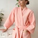 Bathrobe for Woman in Peach Color,handmade Summer Bathrobe for Friend ...