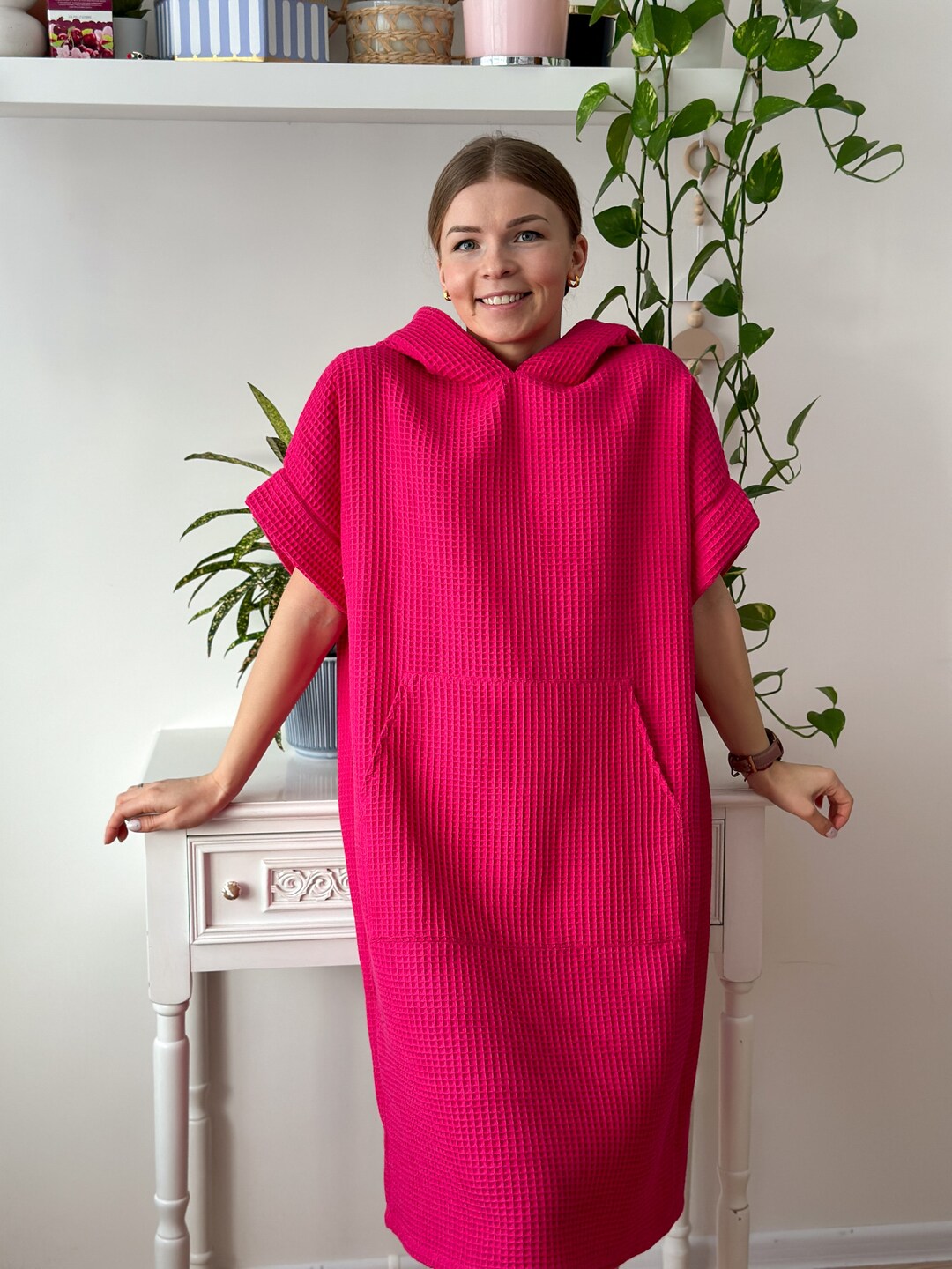 Women Waffle Swimming Poncho, Cozy Universal Handmade Poncho ...