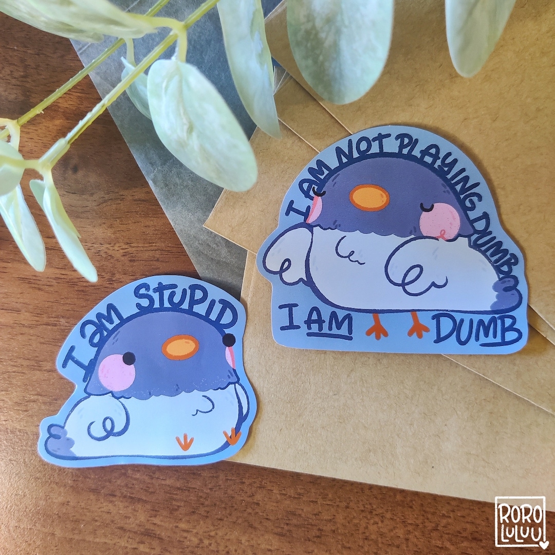 Dumb Pigeon Sticker Set, Cute Bird Sticker, Meme Sticker, Kawaii ...