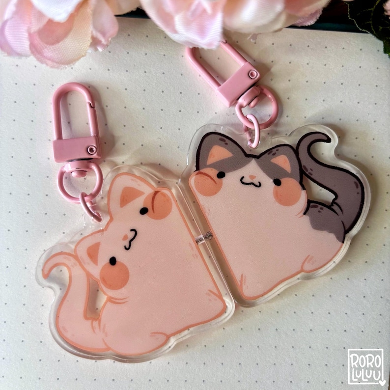 Hairless Cats Matching Keychain, Cute Acrylic Keychain, Cat Keychain ...