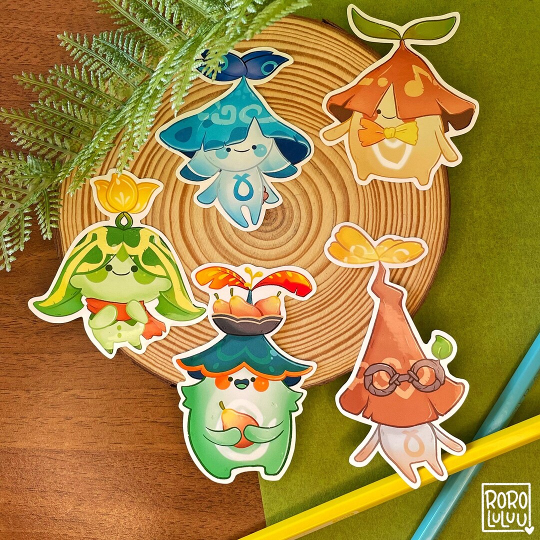 Genshin Impact Aranara Sticker Set, Cute Genshin Sticker, Meme Sticker ...