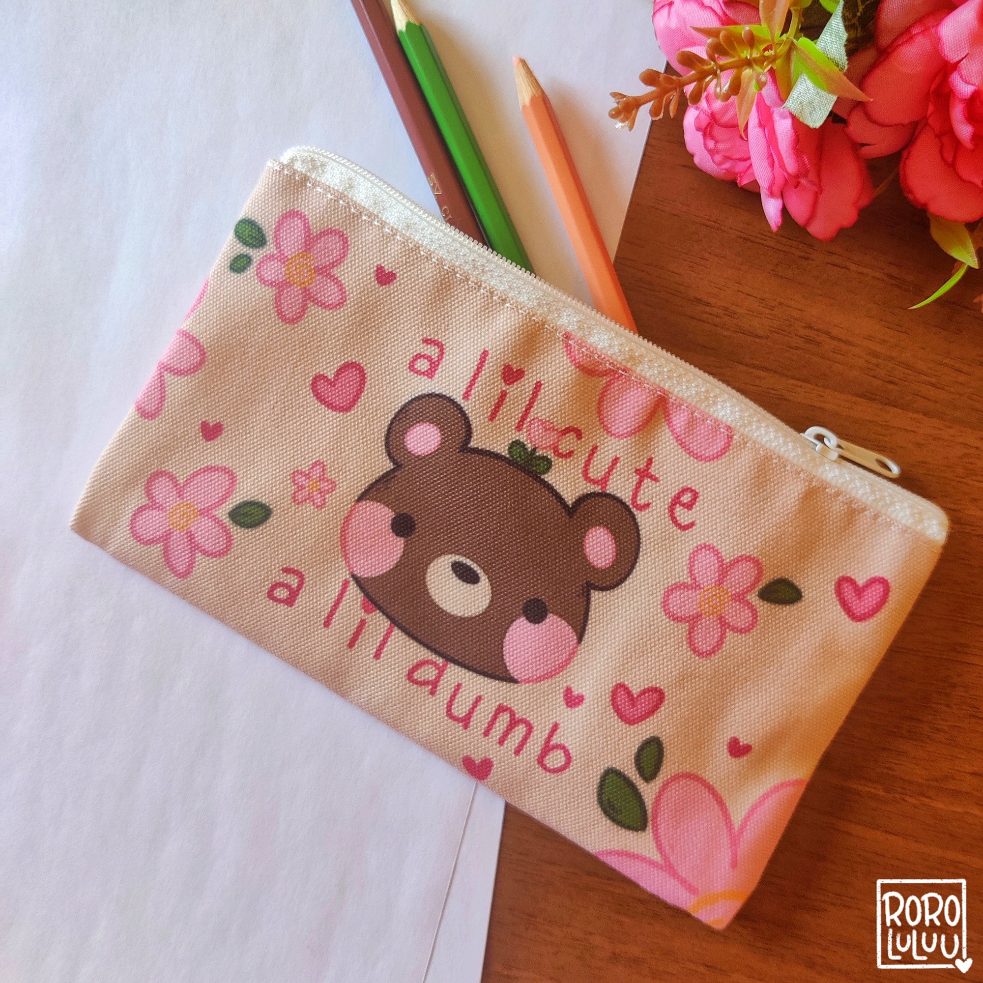 Bobo the Bear Pencil Case Cute Pencil Case Animal Pencil Case Back to School Etsy Ireland