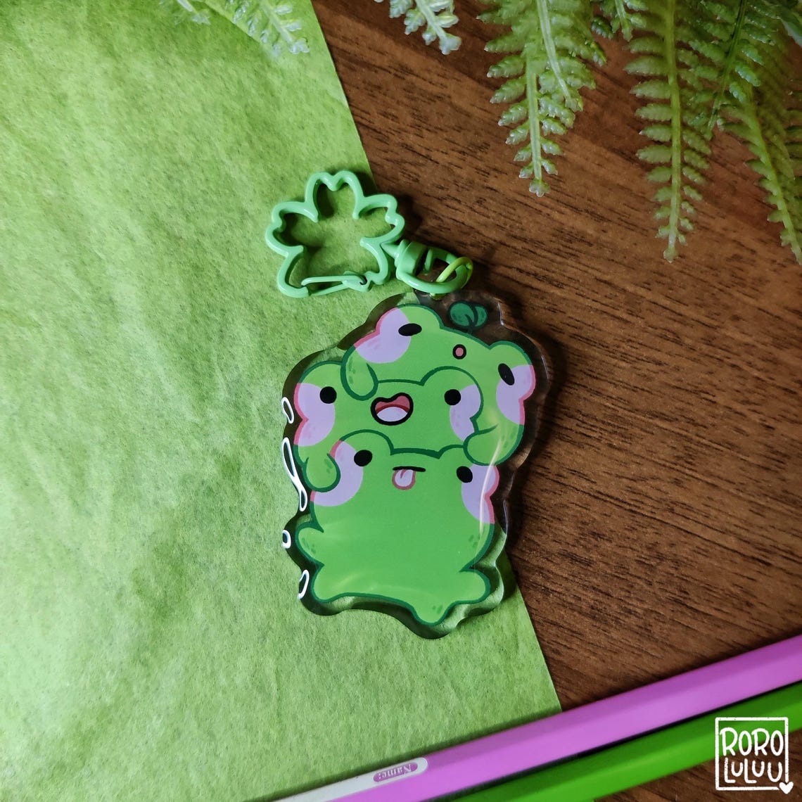 Stack of Frogs Keychain // Cute Acrylic Keychain, Frog Keychain, Gift ...