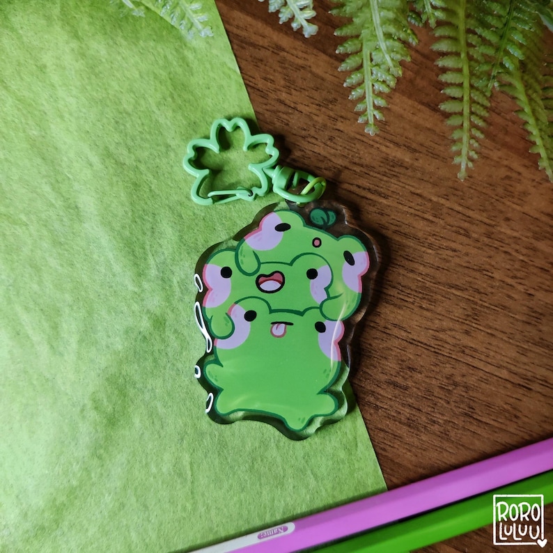 Stack of Frogs Keychain // Cute Acrylic Keychain, Frog Keychain, Gift ...