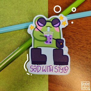 Big Sad Frog Stickers Cute Frog Sticker Meme Sticker Kawaii - Etsy