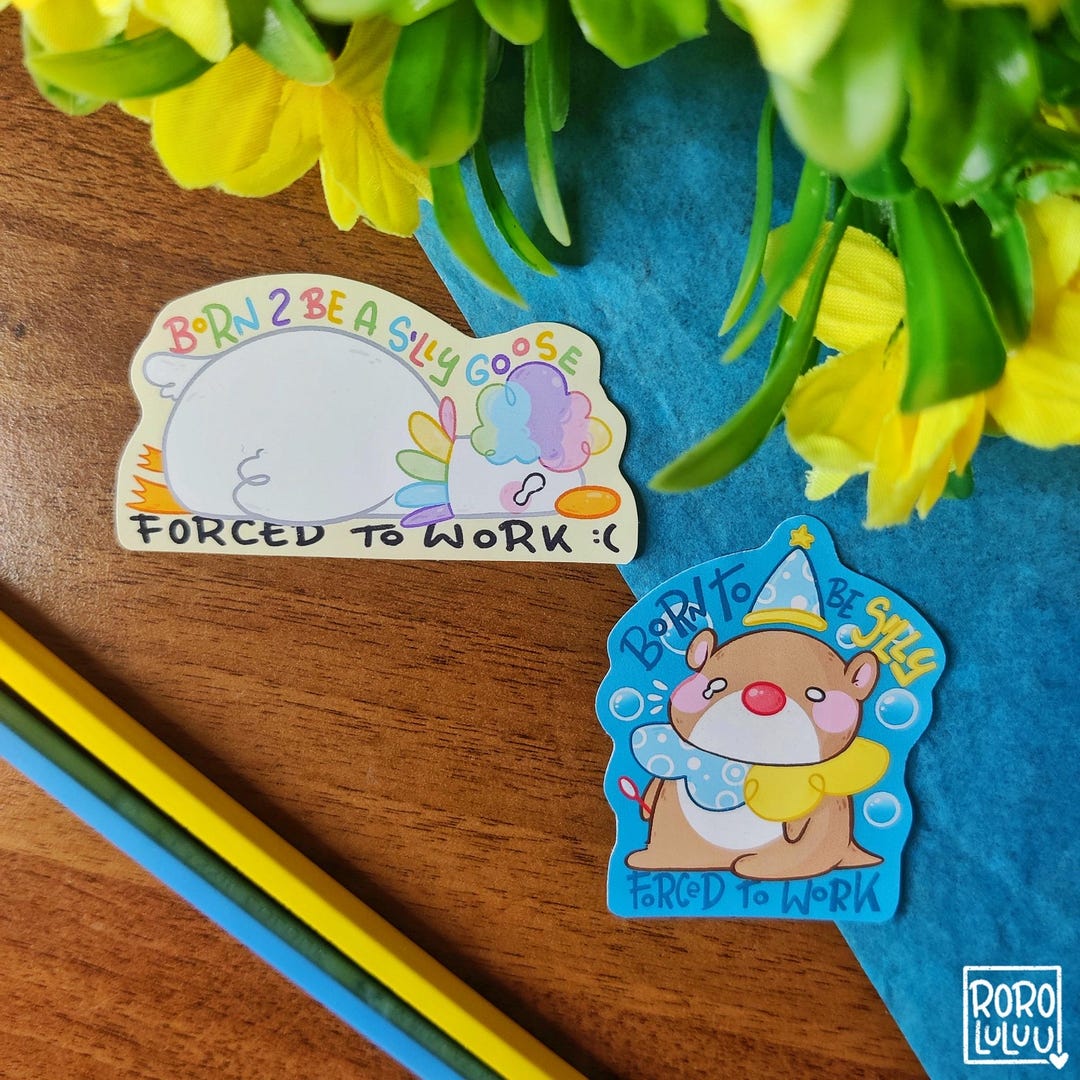 Born 2 Be Silly Sticker Set, Cute Chibi Sticker, Meme Sticker, Kawaii ...