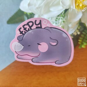 Moo Deng Sticker, Cute Hippo Sticker, Meme Sticker, Kawaii Sticker ...