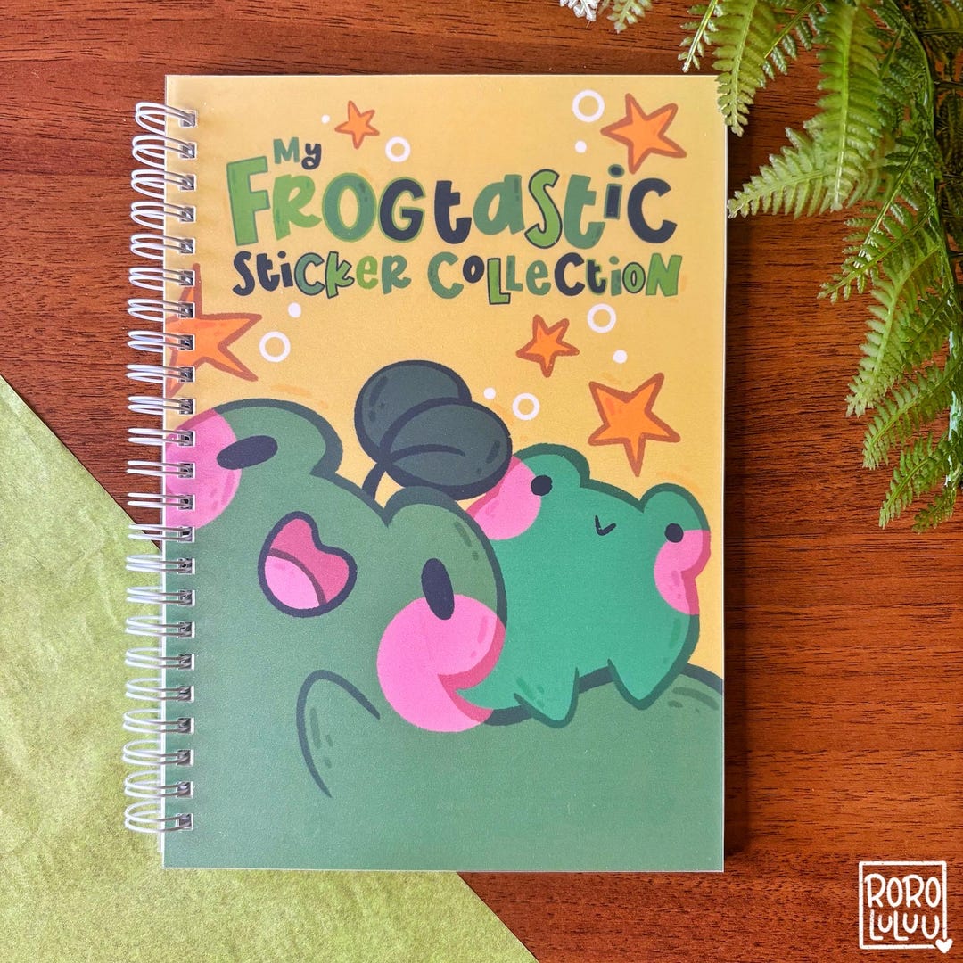Frogtastic A5 Stickerbook, Cute Frog Stickerbook, Reusable Sticker Book ...