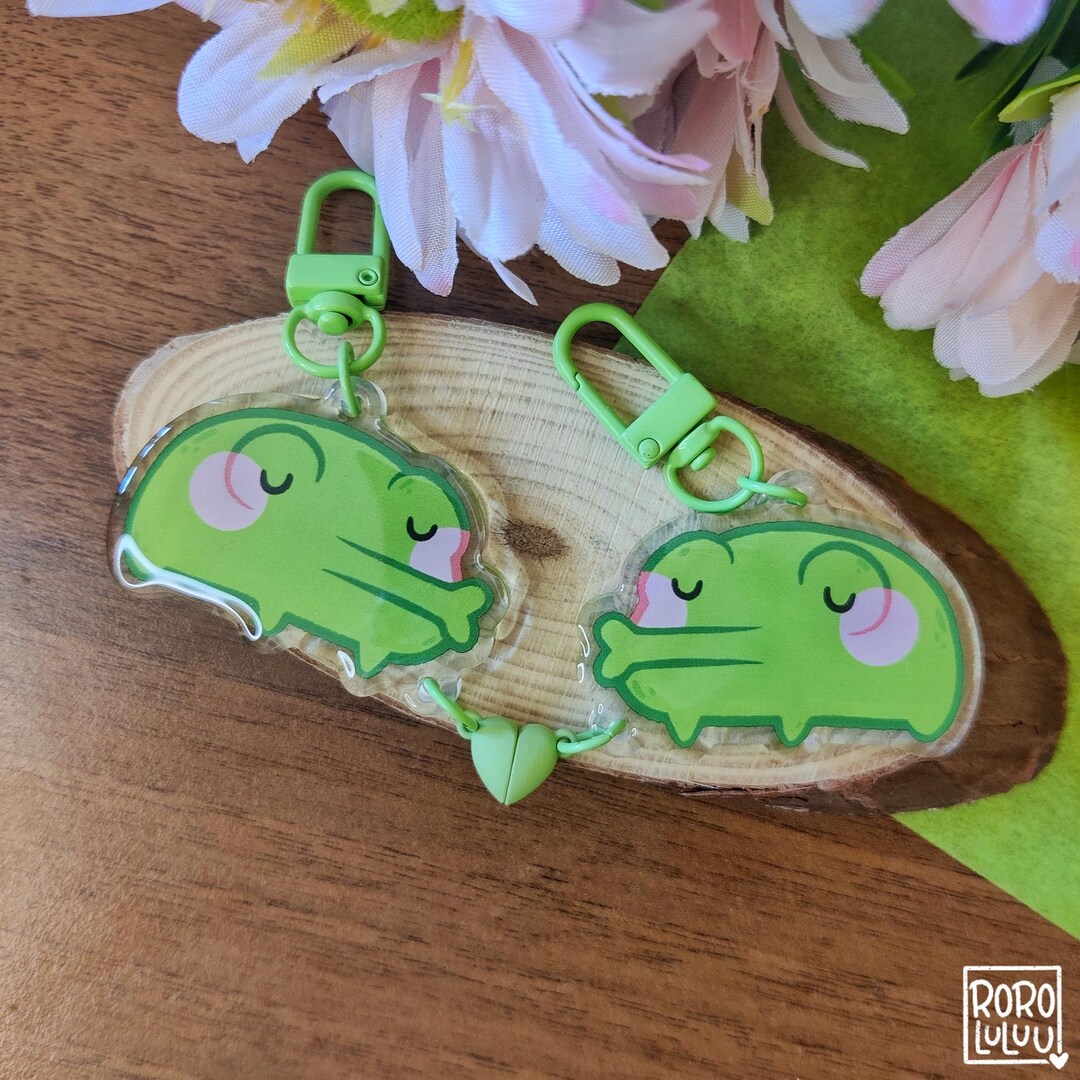 Portachiavi Kissy Frog Couple // Portachiavi in Acrilico Carino ...