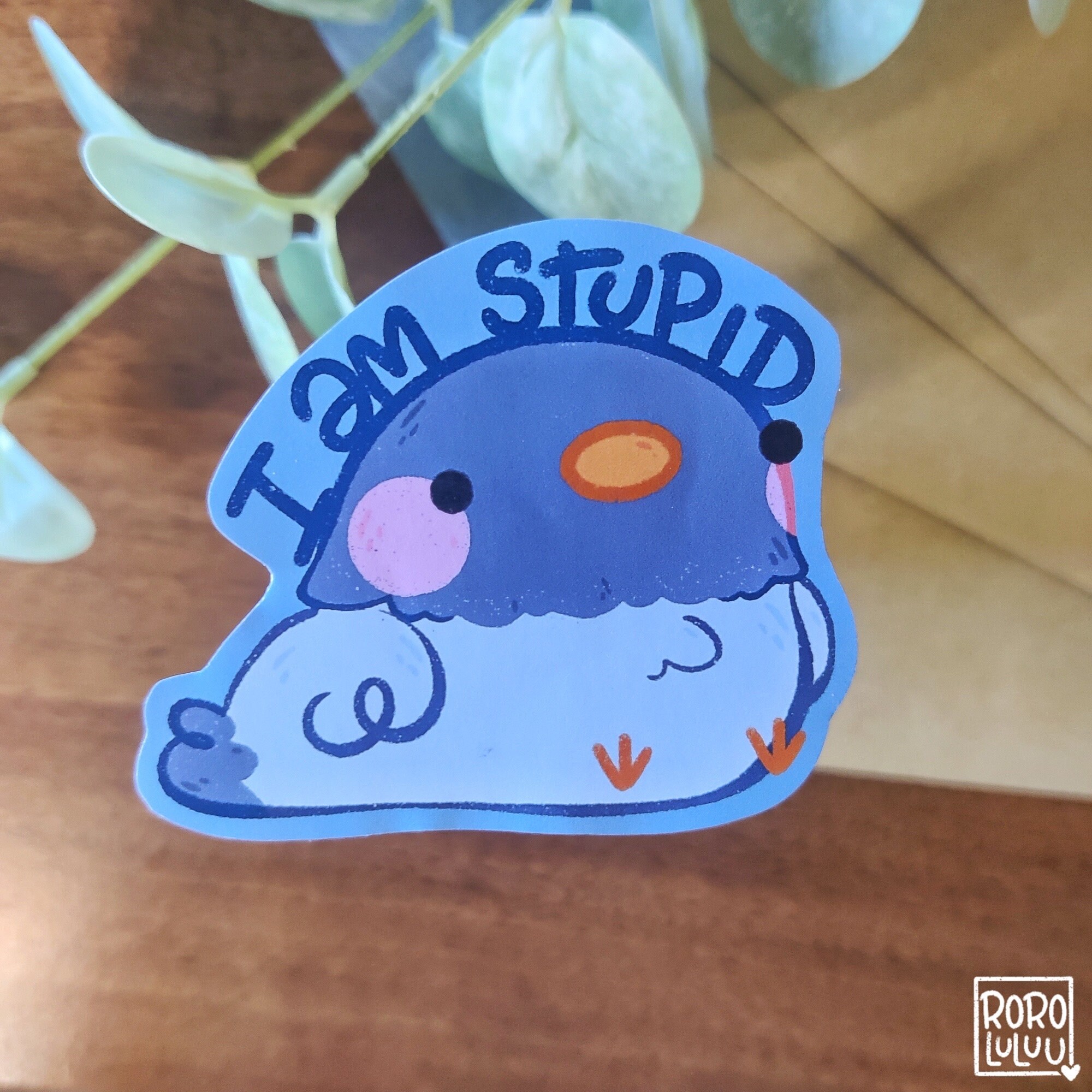 Dumb Pigeon Sticker Set, Cute Bird Sticker, Meme Sticker, Kawaii ...