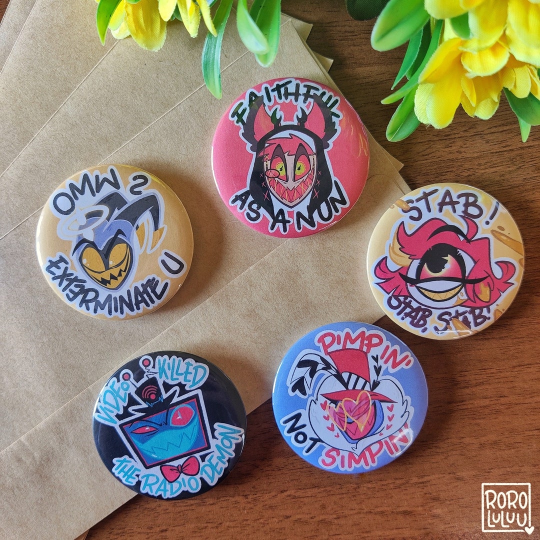 HH Pin Set 2 // Cute Pin, Animal Pin, Halloween Badge, Gift, Happy Mail ...