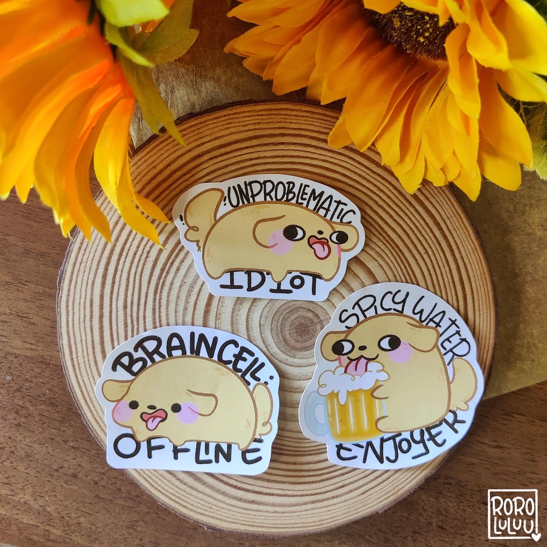 Silly Doggo Sticker Set, Cute Animals Sticker, Meme Sticker, Kawaii ...