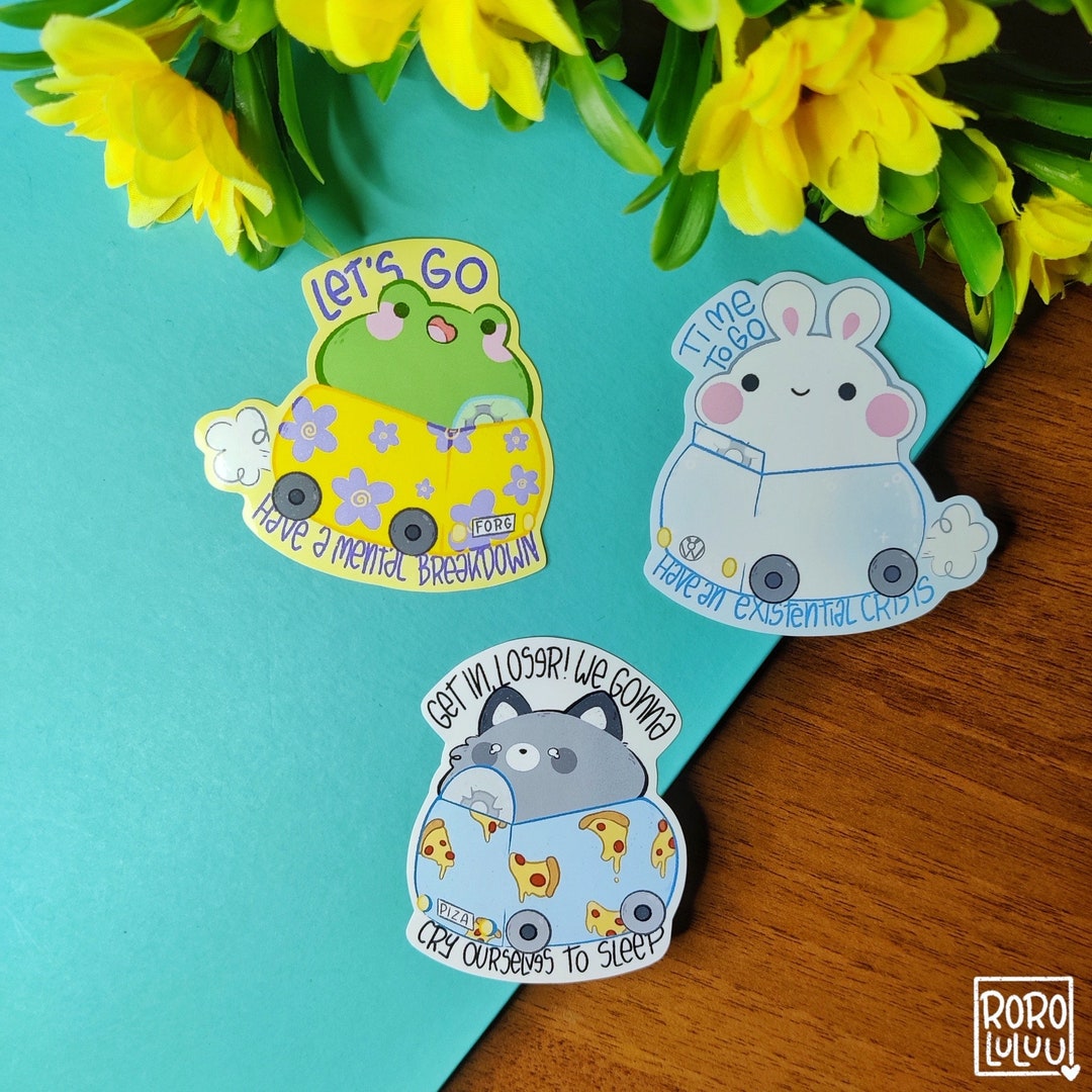 Pizza & Friends Going Places Sticker, Cute Animals Sticker, Meme ...