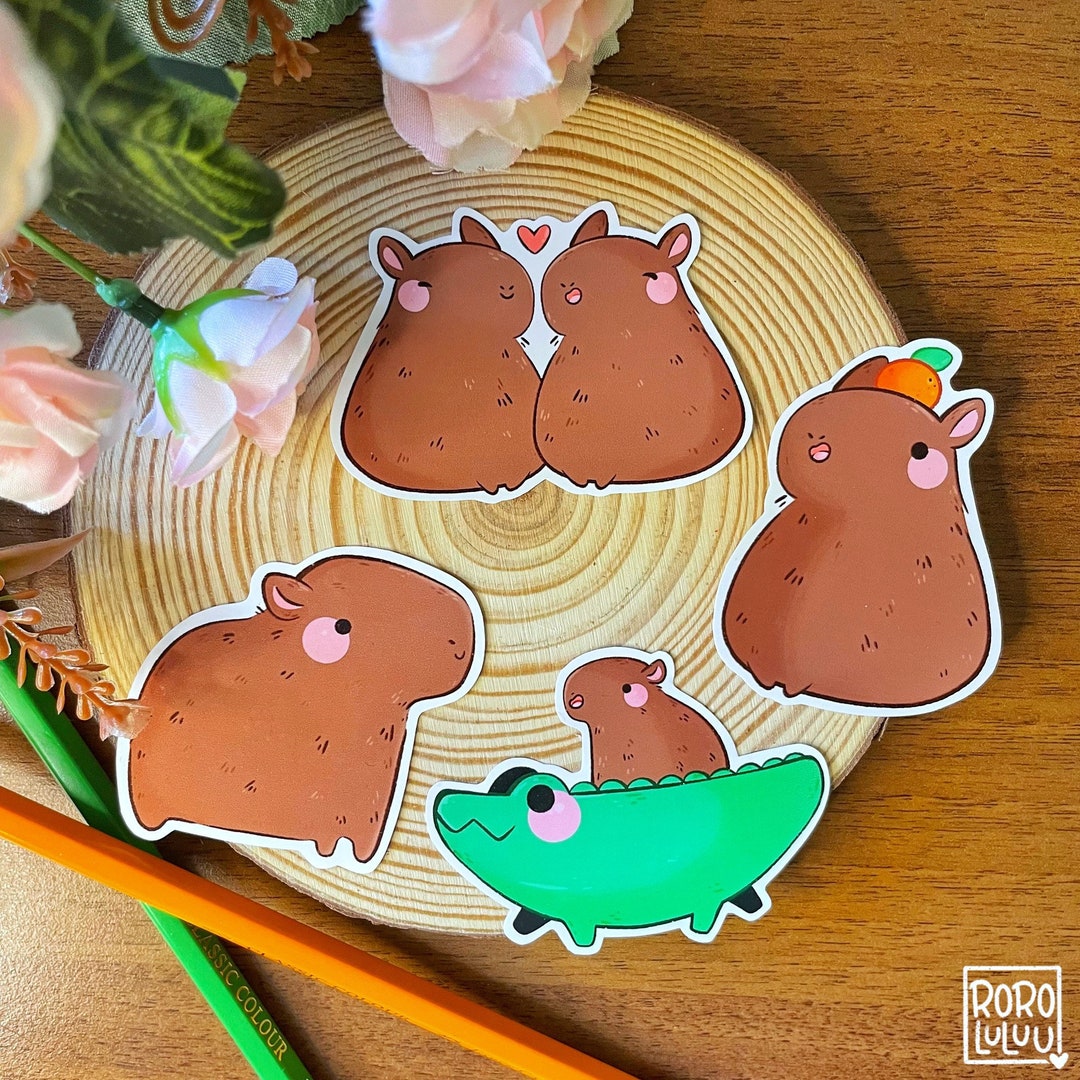 Cute Capybara Stickers, Cute Capybara Sticker, Meme Sticker, Kawaii ...