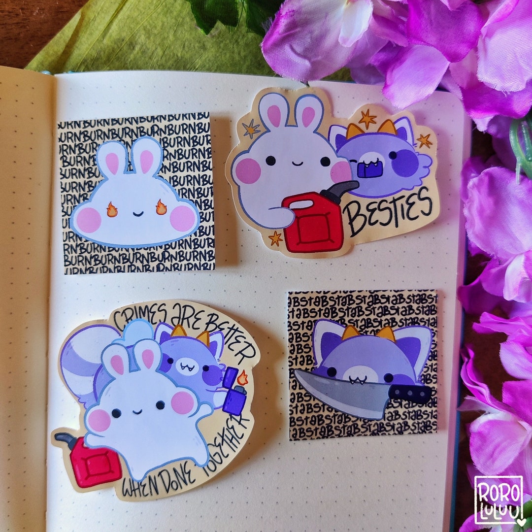 Friends in Crime Stickers, Silly Animal Stickers, Meme Sticker - Etsy