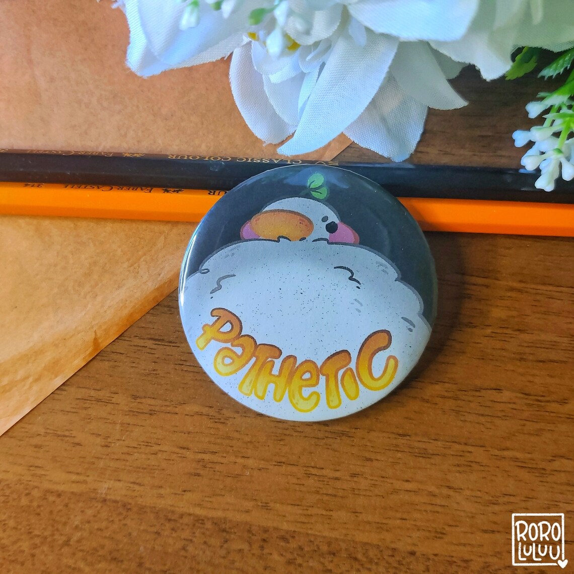 Pathetic Duck Button Pin // Cute Pin, Animal Pin, Duck Badge, Gift ...