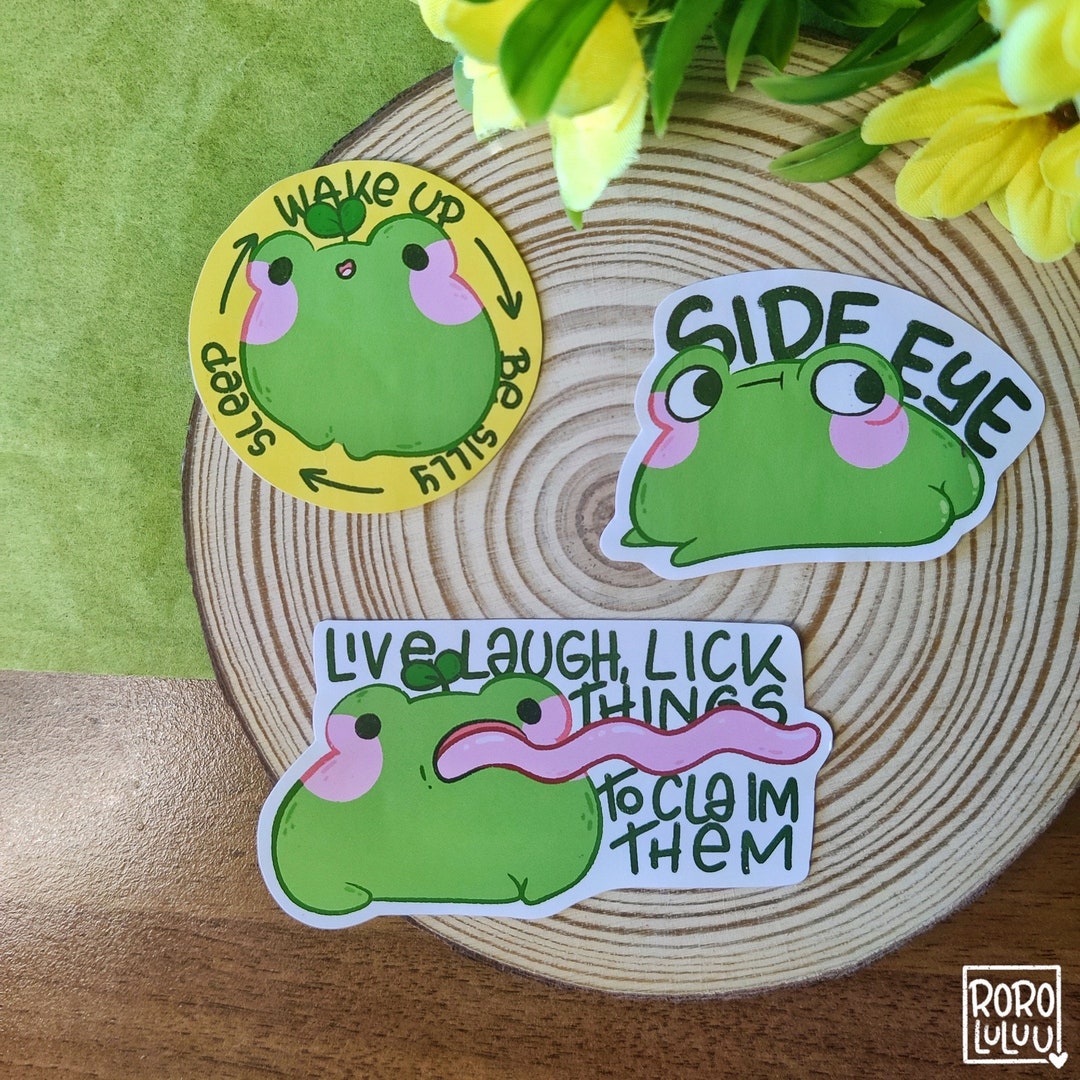 Silly Frog Frog Stickers, Cute Frog Stickers, Cowboy Sticker - Etsy