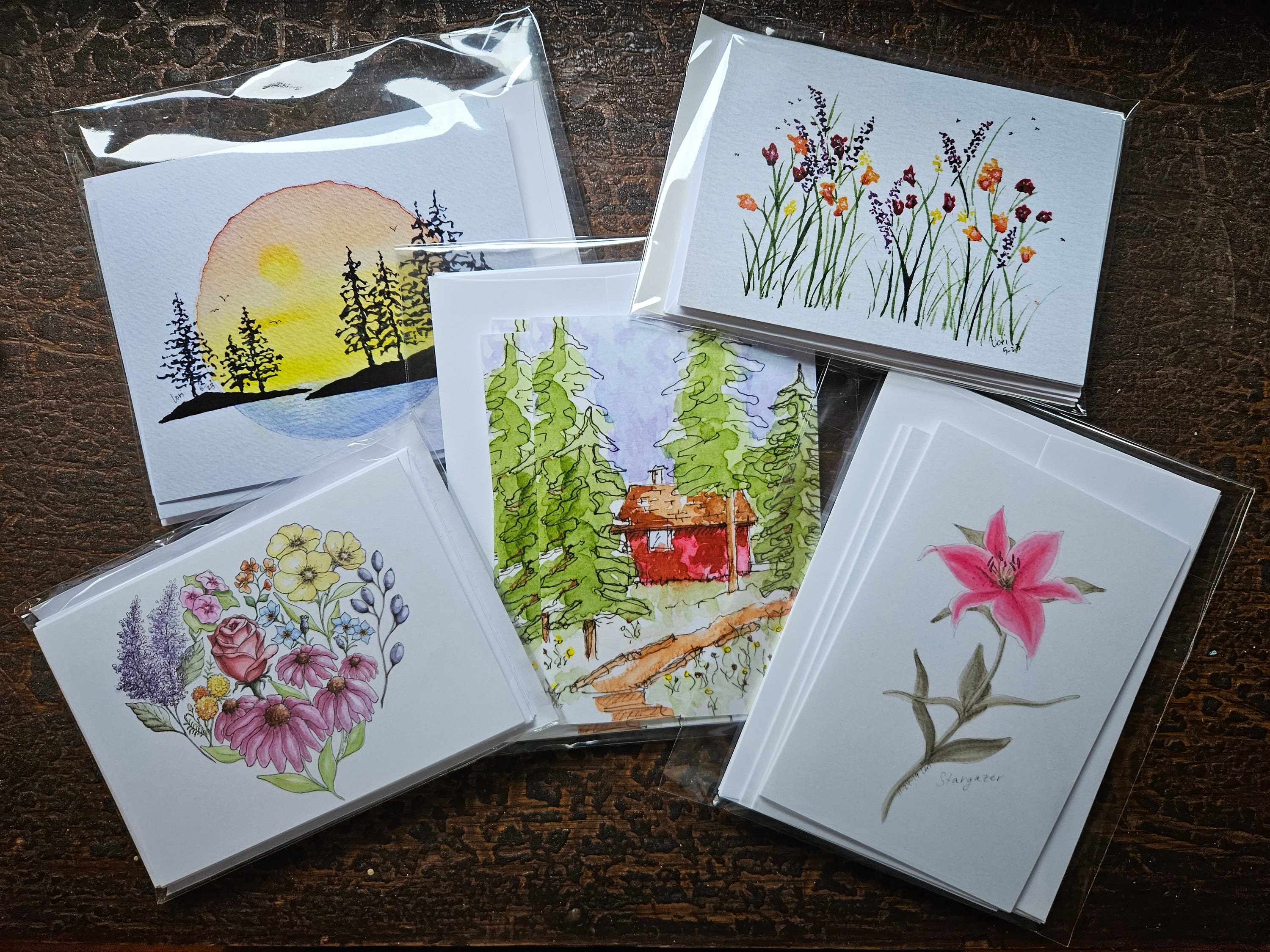 3-pack of Folded Note Cards: Variety - Etsy