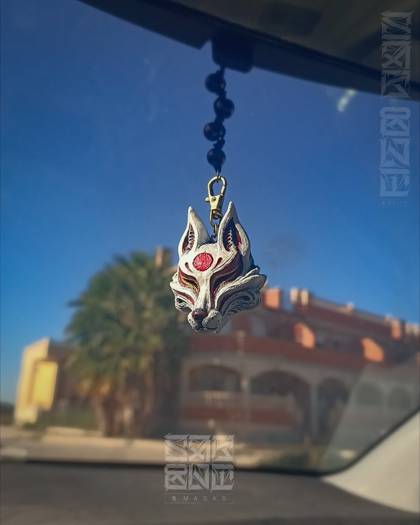 Kitsune & Foo Dog Keychain - Etsy
