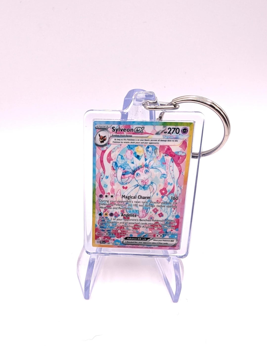 Sylveon Prismatic Mini Pokemon Card Keyring - Etsy