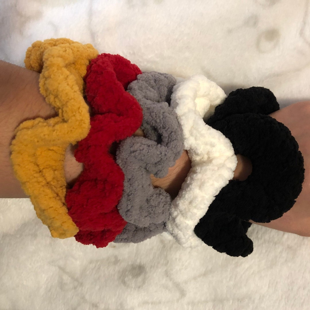 Fuzzy Crochet Scrunchies - Etsy