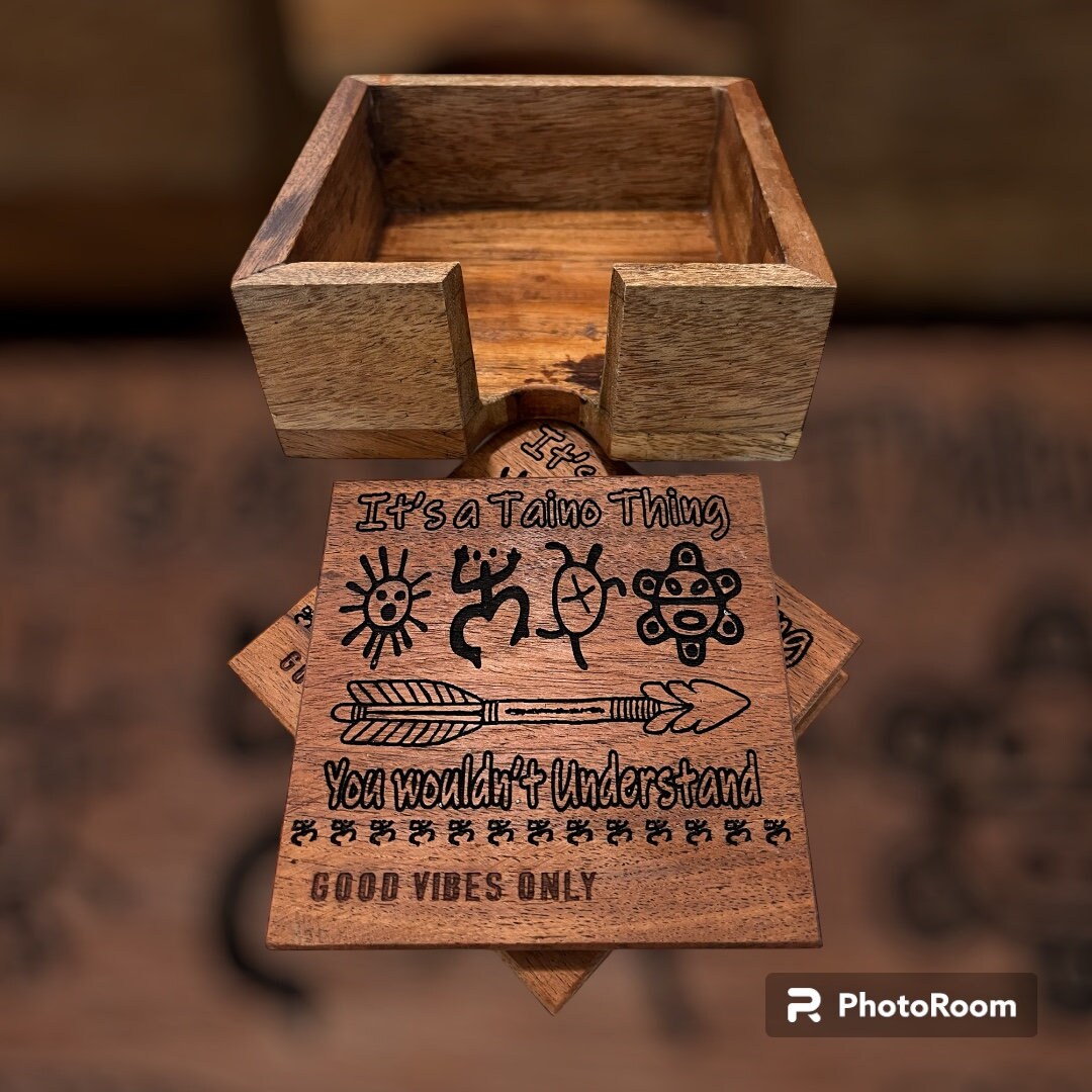 Taino Thing Wood Coaster Set - 4 Piece Set - Etsy