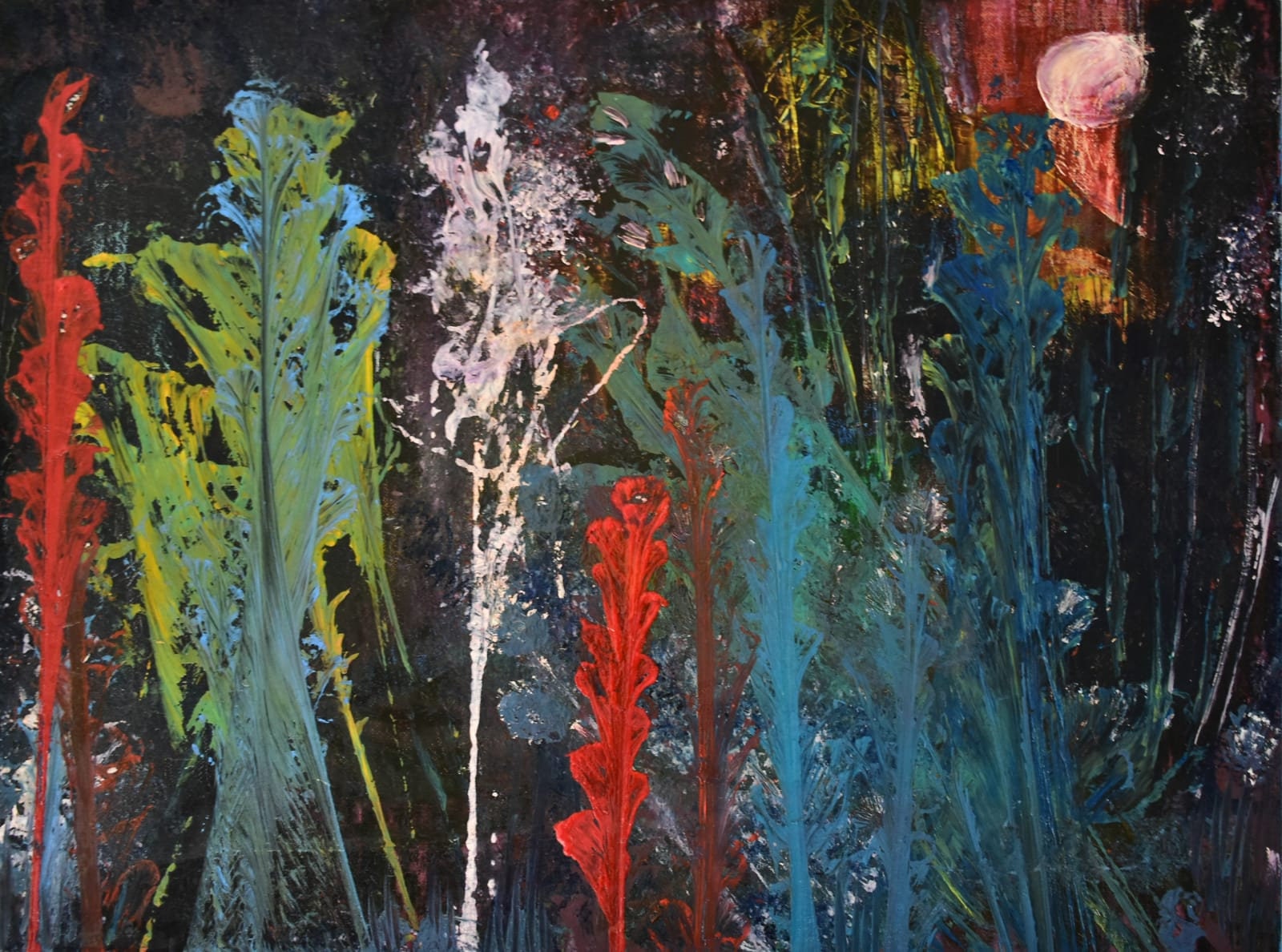 Dark forest handmade oil painting abstract | Etsy