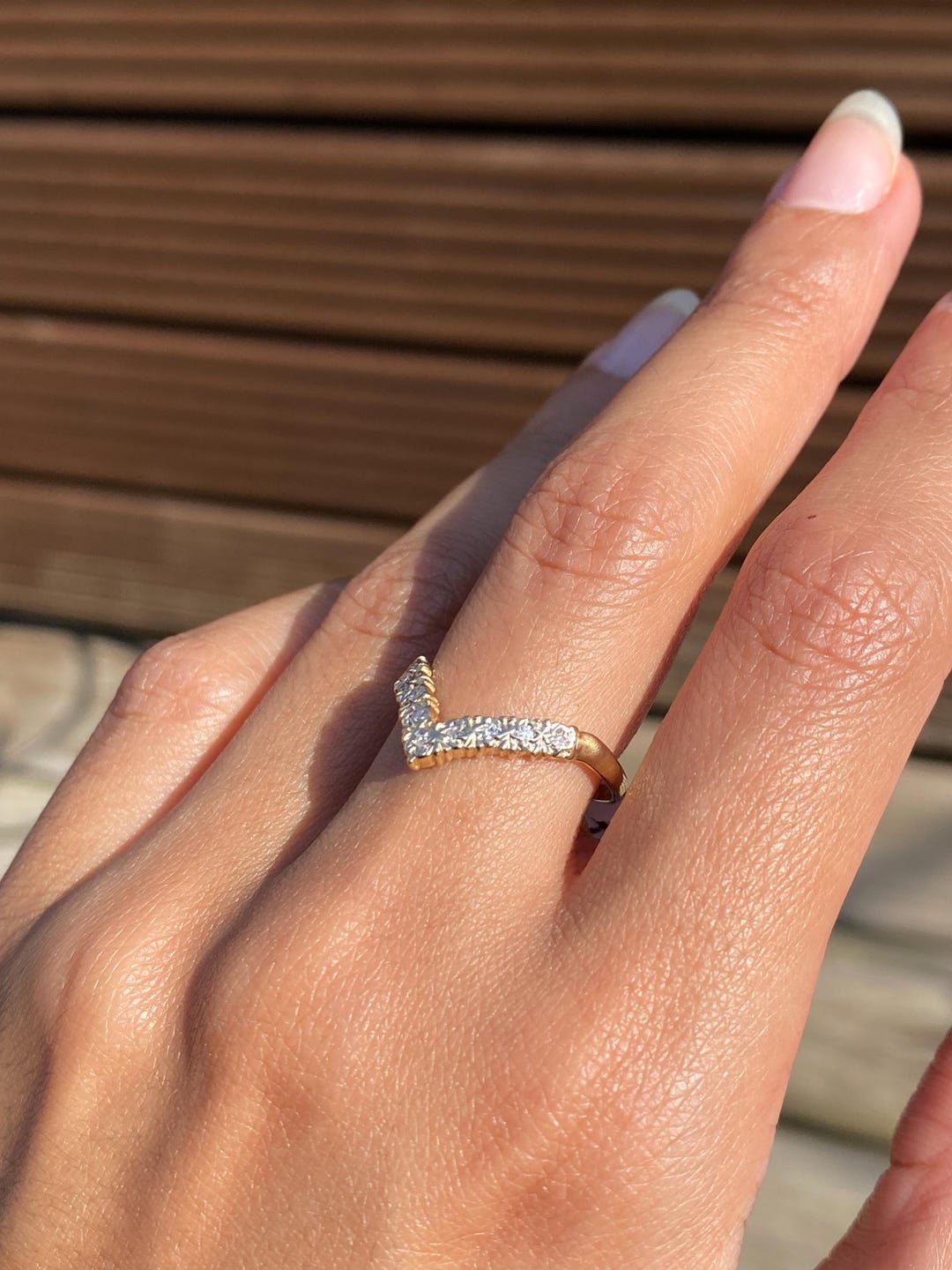 Vintage Wishbone Diamond Ring in 9ct Yellow Gold. - Etsy UK