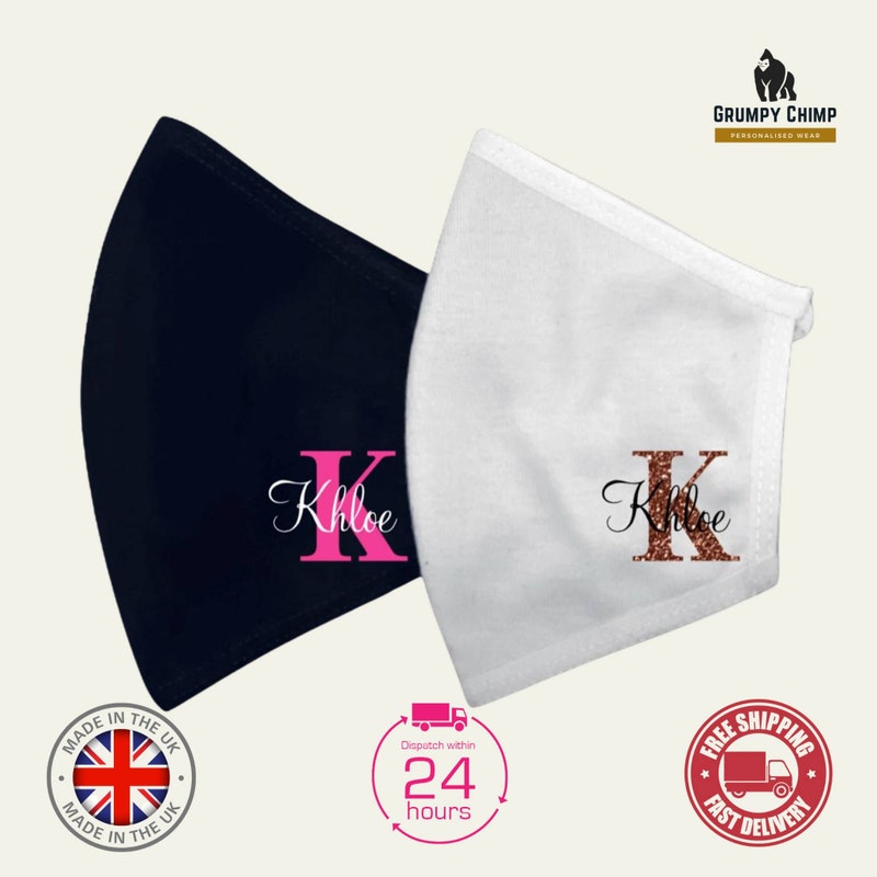 Monogrammed Mask - Etsy