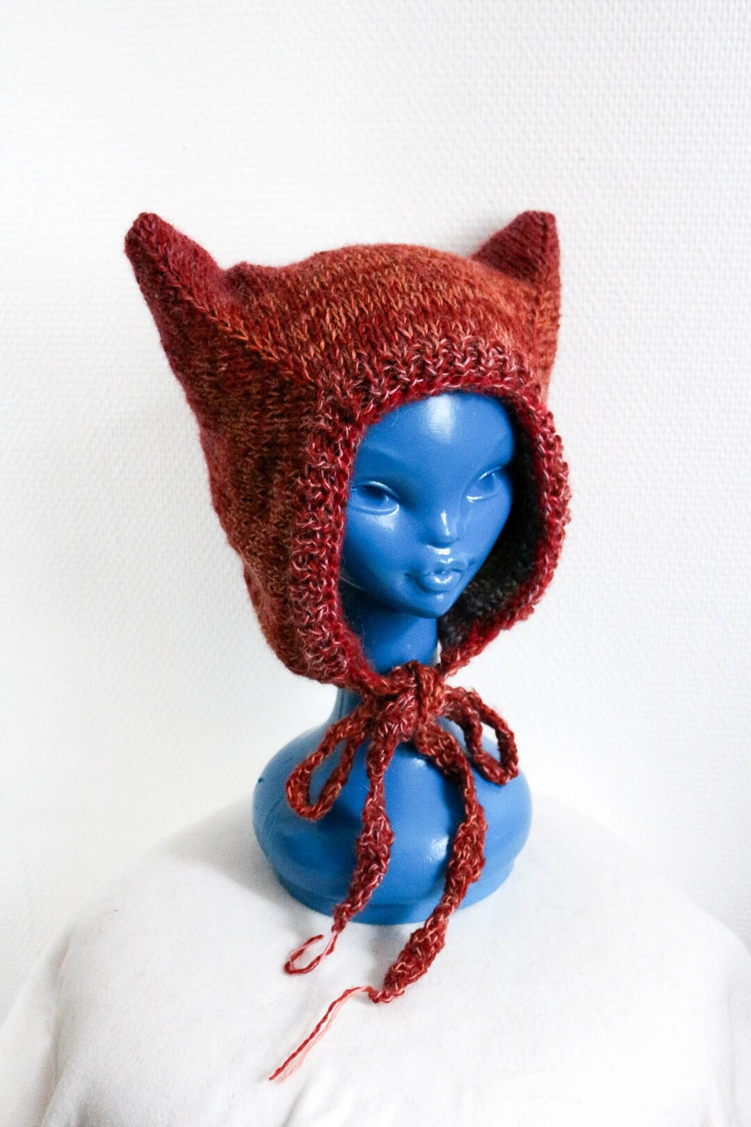 Handmade Knitted Reversible Cat Ears Bonnet 100% Hand Knitted - Etsy
