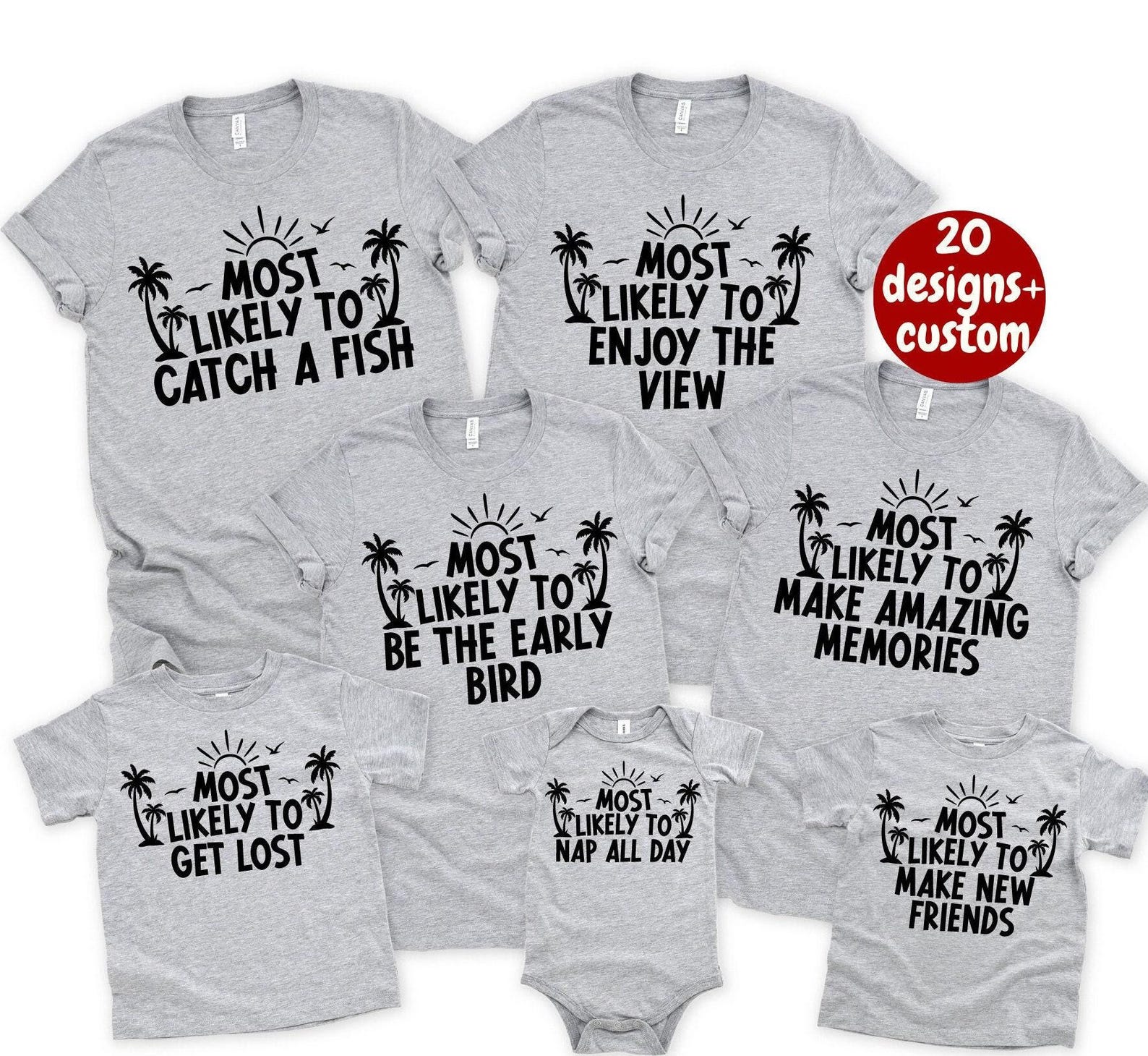 Family Vacation Shirts, Most Likely to Vacation Tees, Custom Vacation T-shirts, Funny Matching ...