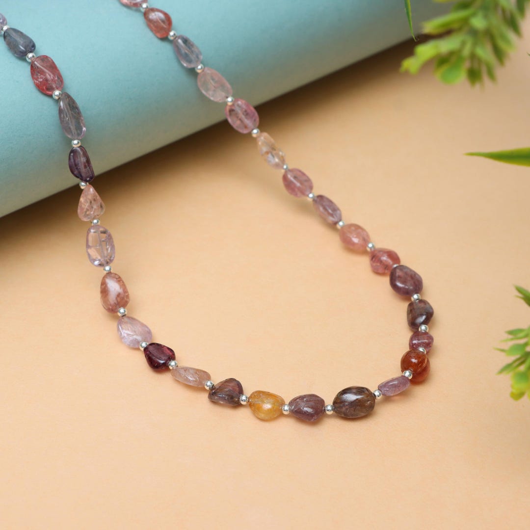 Silver Multicolor Spinel Gemstone Necklace for Women Best Christmas ...