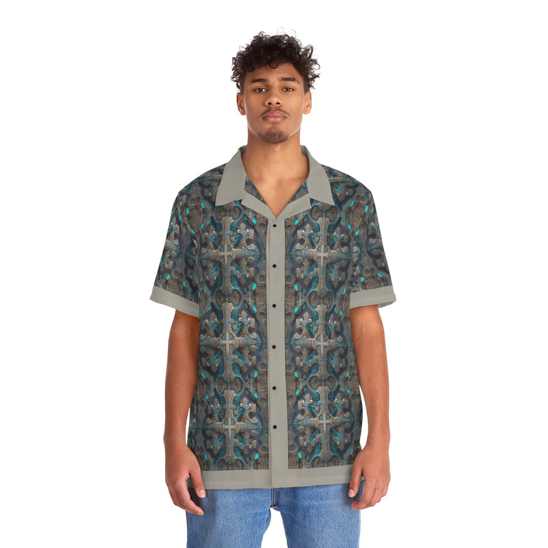 Sanctuary Men's Shirt Gothic Crosses Dramatic Masculine Design by ...