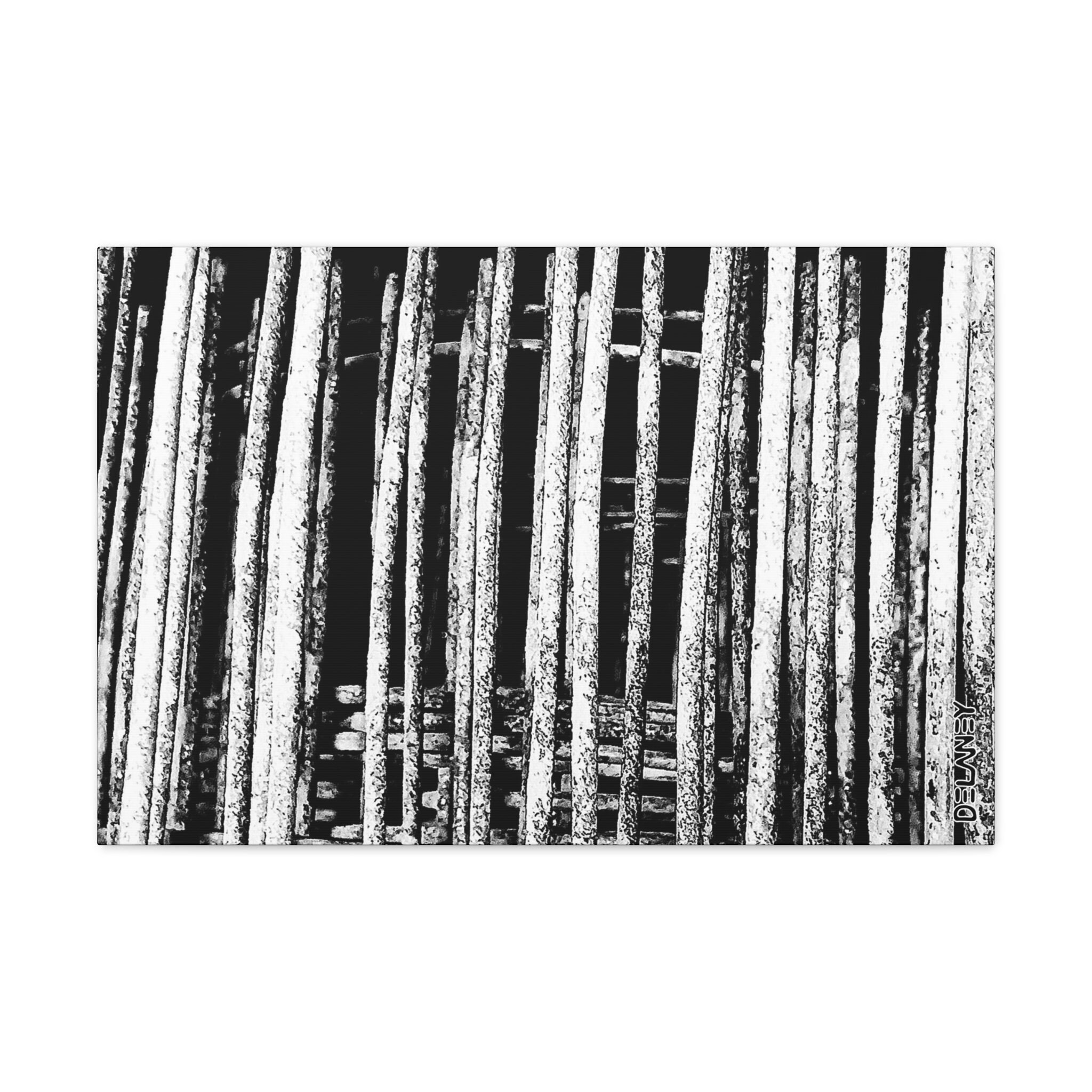 Dramatic Black & White Graphic Photo Art Industrial Print on 1.25 Inch ...